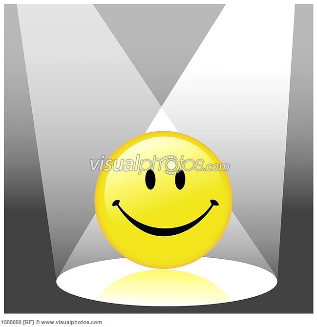 Happy Emoticon Smiley Face in Spotlight [1555050] > Stock Photos ...