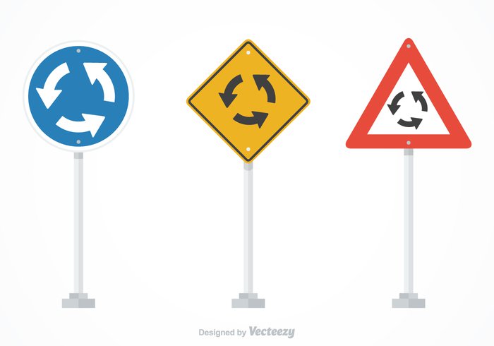 Free Vector Roundabout Traffic Signs - Download Free Vector Art ...