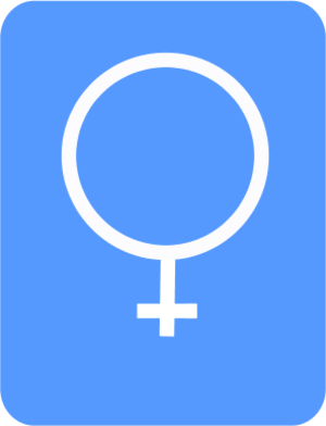 female sign in a rectangular blue background - vector Clip Art ...