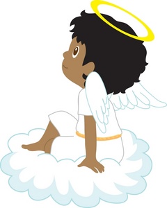 Angel Clipart Image - A Little Boy Angel Sitting On A Cloud - ClipArt ...