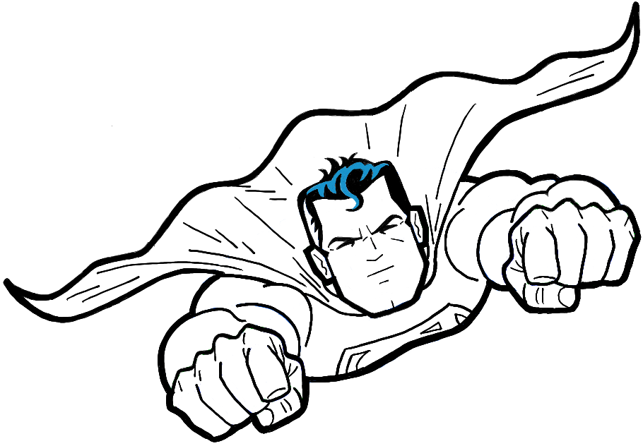 Superhero Outline Drawing - ClipArt Best