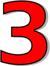 Red Signs Symbol Alphabets Numbers Outlined Numbers Red Number 3 ...