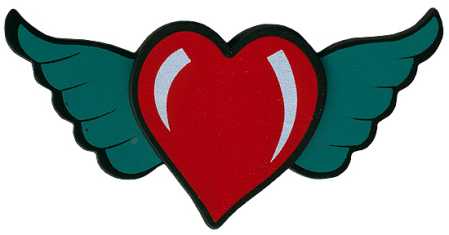 Finished Wooden Rock N Roll Heart with Wings - Birthday Party ...