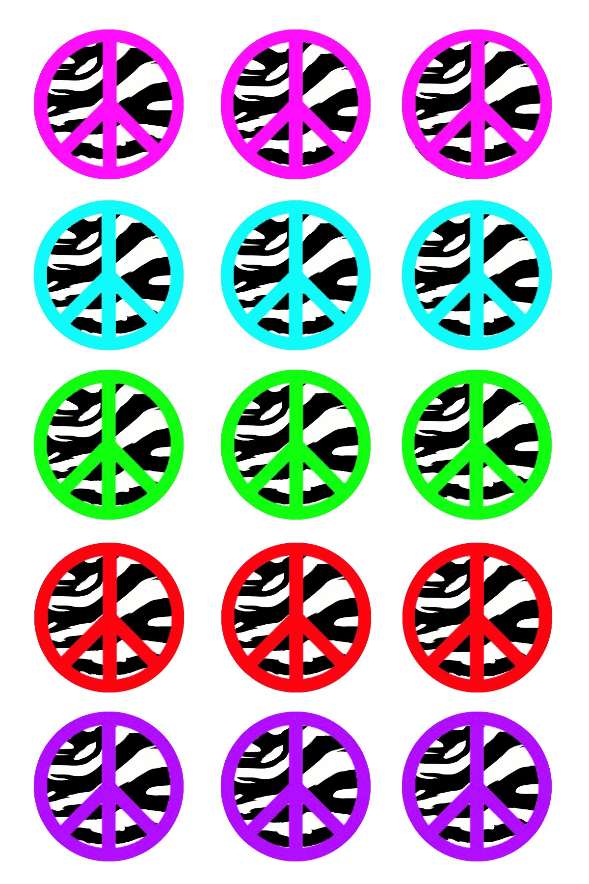 Zebra Peace Sign Backgrounds