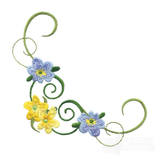 Free download Simple Flower Corner Designs Flower corner embroidery ...