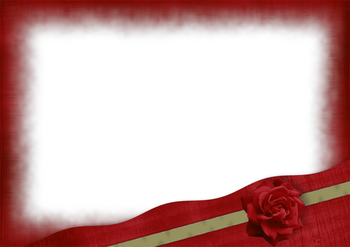 Beautiful Red Transparent Frame with Gold Ribbon and Red Rose - ClipArt ...