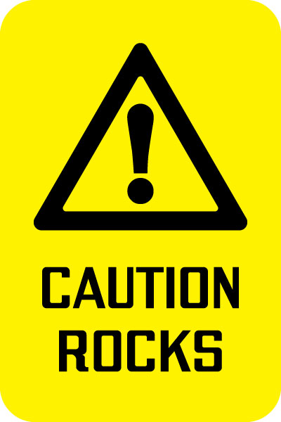Trail and Boundary Sign - Caution Rocks with symbol | Stonehouse Signs ...