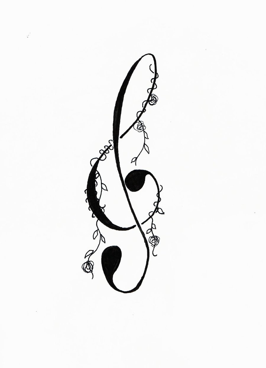 Anchor Music Note Tattoo
