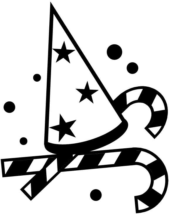 Birthday Party Hats Clip Art Black And White - ClipArt Best