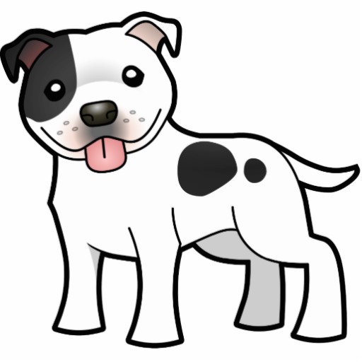 Cartoon Pit Bull / Staffie (black spotted) Photo Sculpture from ...