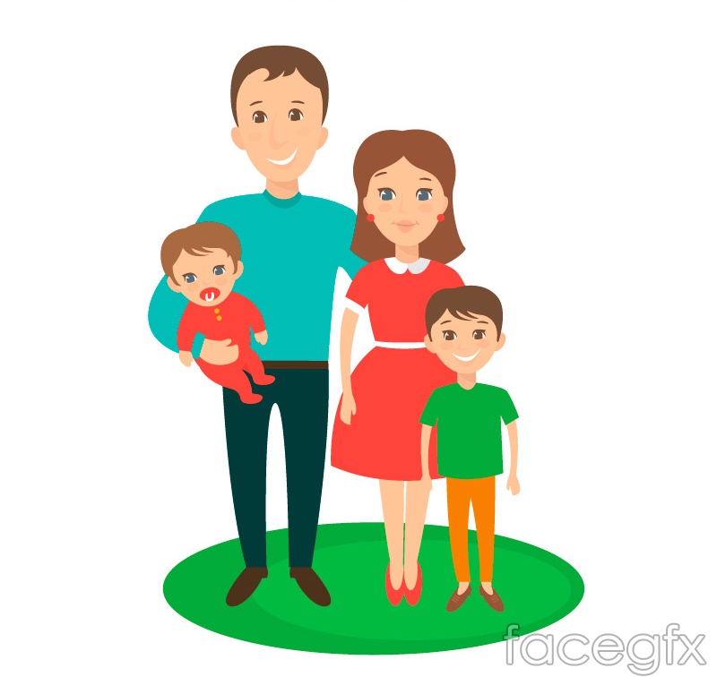 Cartoon family of four vectors | Free download - ClipArt Best - ClipArt ...