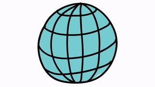 world ball icon cartoon illustration hand drawn animation ... - ClipArt ...