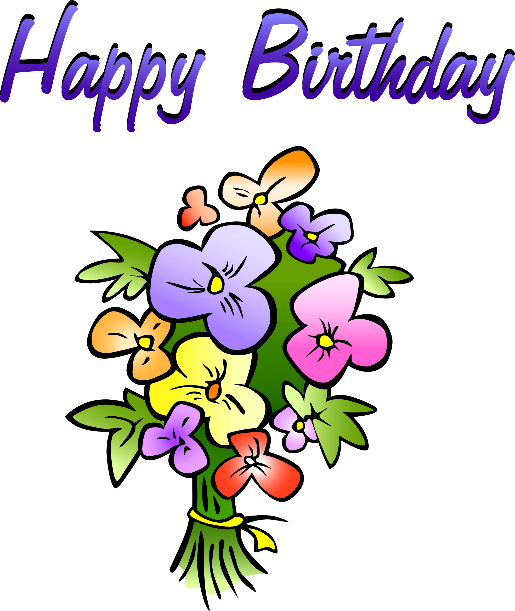 Happy Birthday With Rose Drawing - ClipArt Best
