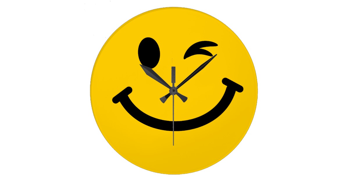 Winking smiley face large clock | Zazzle - ClipArt Best - ClipArt Best