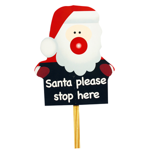 santa stop here sign. outdoor post. kids, children. shaped plywood ...
