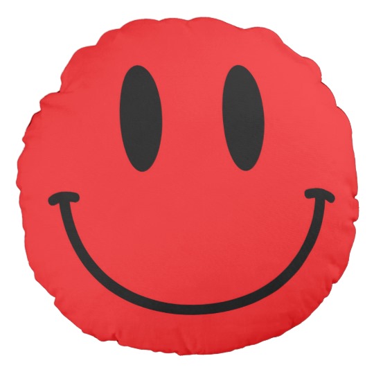 Red Smiley Face Round Throw Pillow | Zazzle - ClipArt Best - ClipArt Best