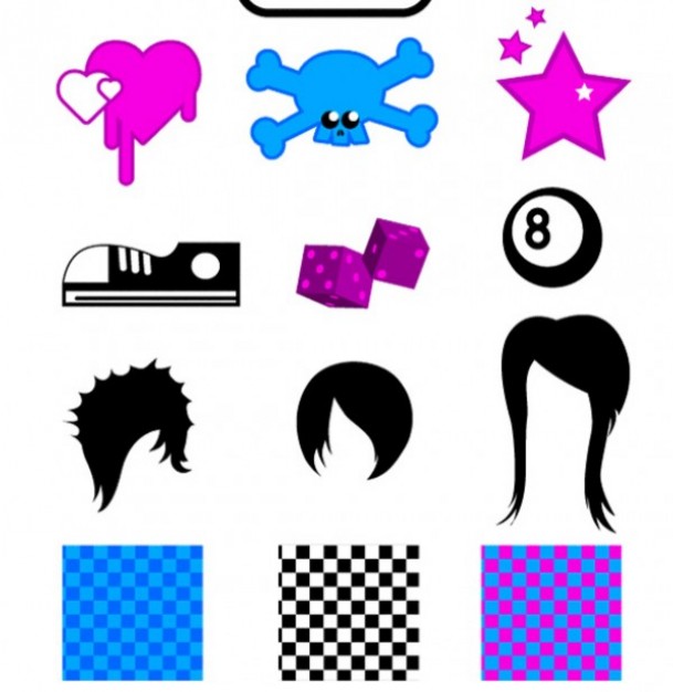 Emo elements vector illustrator pack | Download free Vector - ClipArt ...