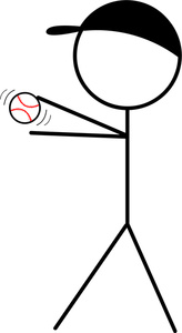 Baseball Clipart Image - Stick Boy Playing Baseball Throwing the Ball ...