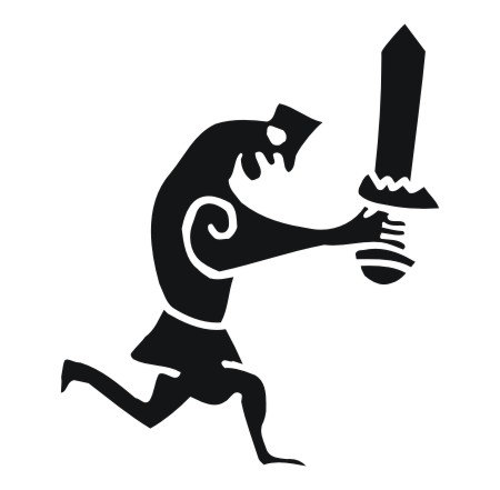 Black Sword Rune Tattoo