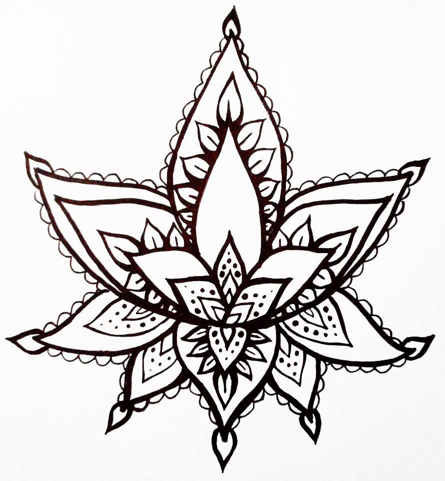 Henna Lotus Flower Simple