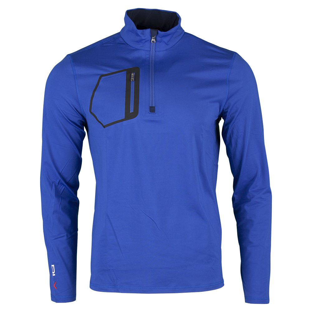 POLO RALPH LAUREN Men`s Brushed Back Tech Jersey 1/2 Zip Top Royal ...