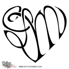 Letter M Heart Tattoo