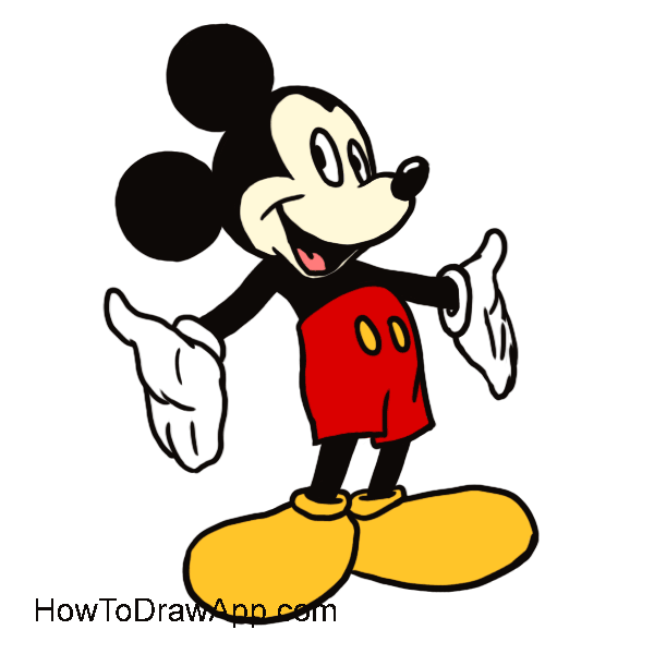Learn how to draw Mickey Mouse step by step, easy drawing ... - ClipArt ...