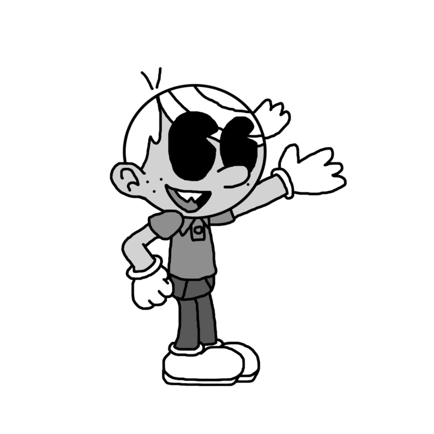Lincoln Loud in black-and-white cartoon style by SkiroKai on ...