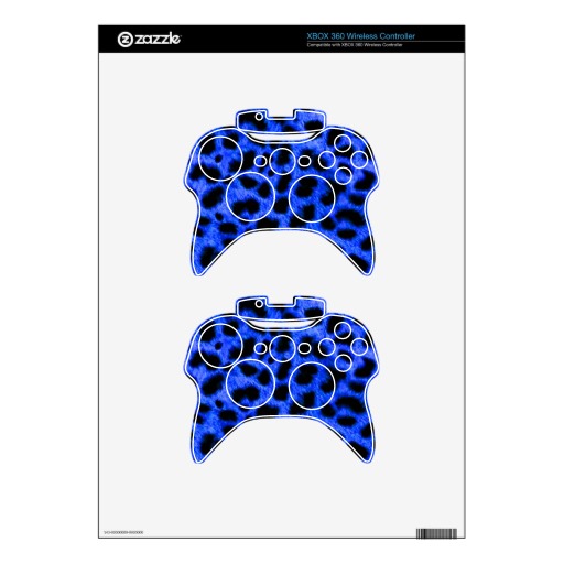 BRIGHT ROYAL BLUE BLACK ANIMAL PRINT PATTERN DIGIT XBOX 360 ...