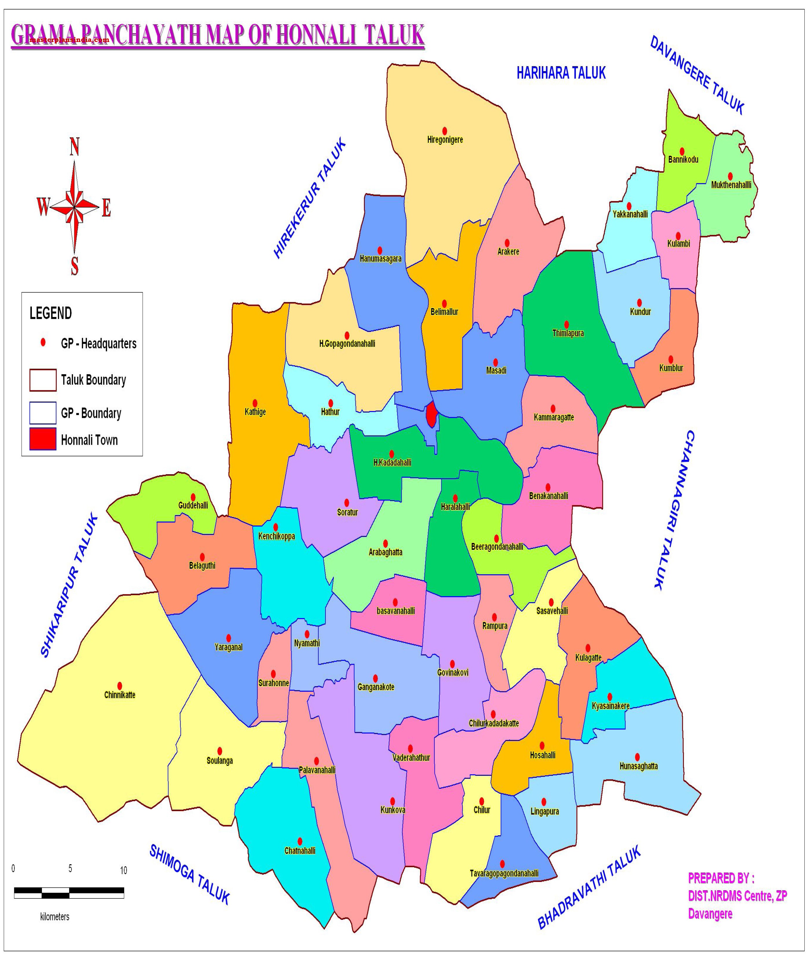 Honnali Taluk Gramapanchayth Map PDF Download - Master Plans India ...