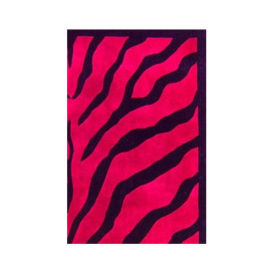 American Home Rug Co. African Safari Pink/Black Zebra Print Rug ...