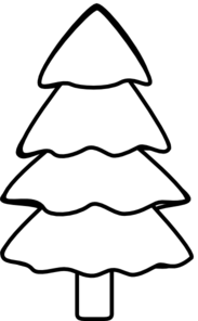 Cartoon Pine Tree Outline Clipart